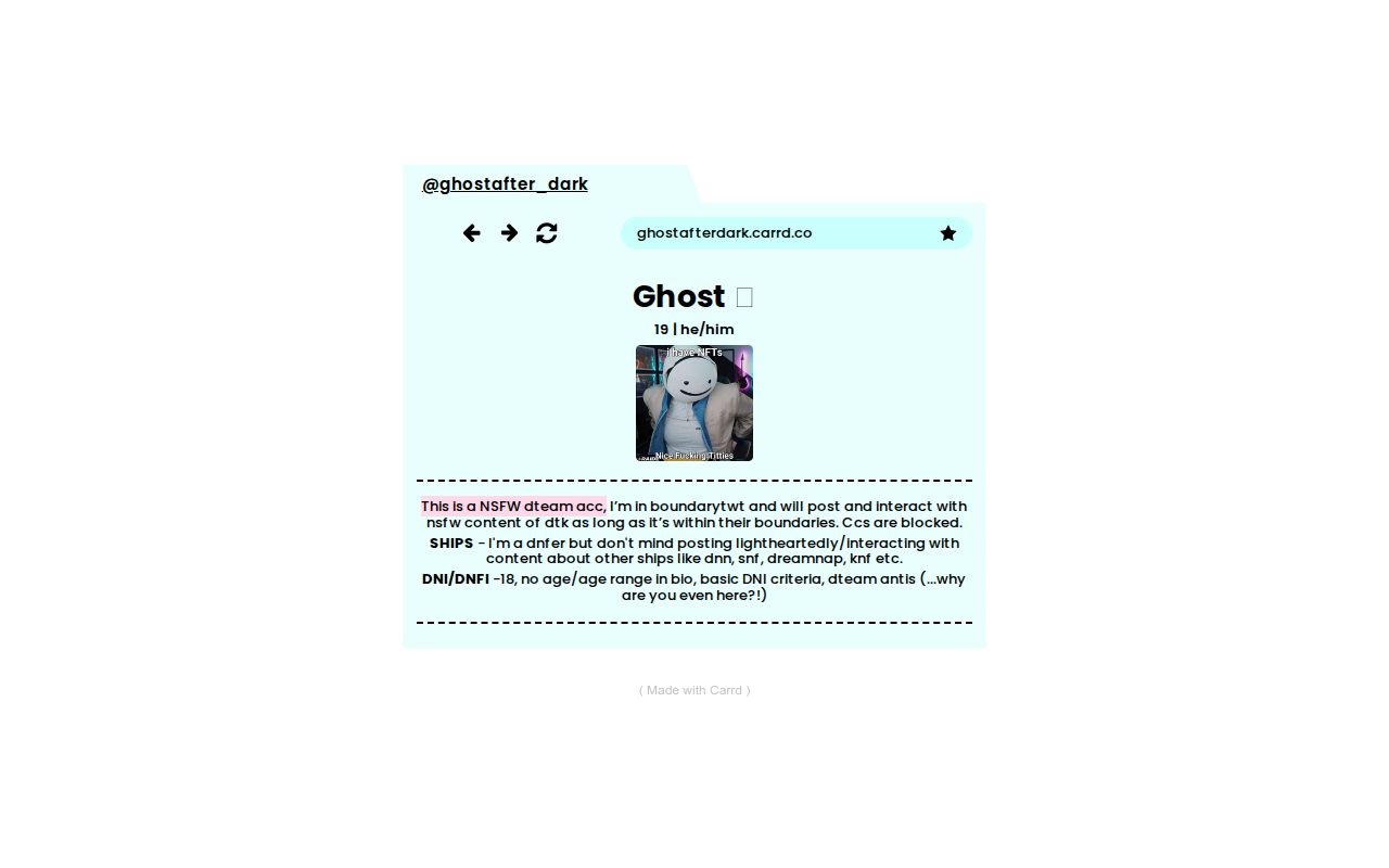 Ghost NSFW Carrd